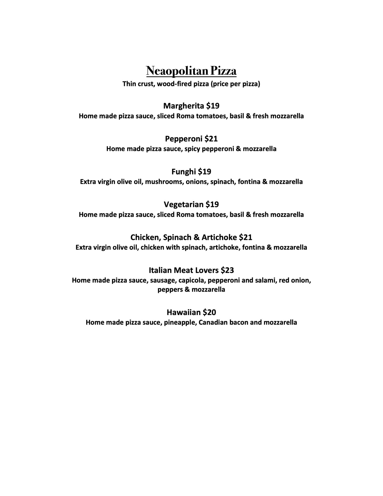 Menus | D'Marcos Italian Restaurant and Wine Bar