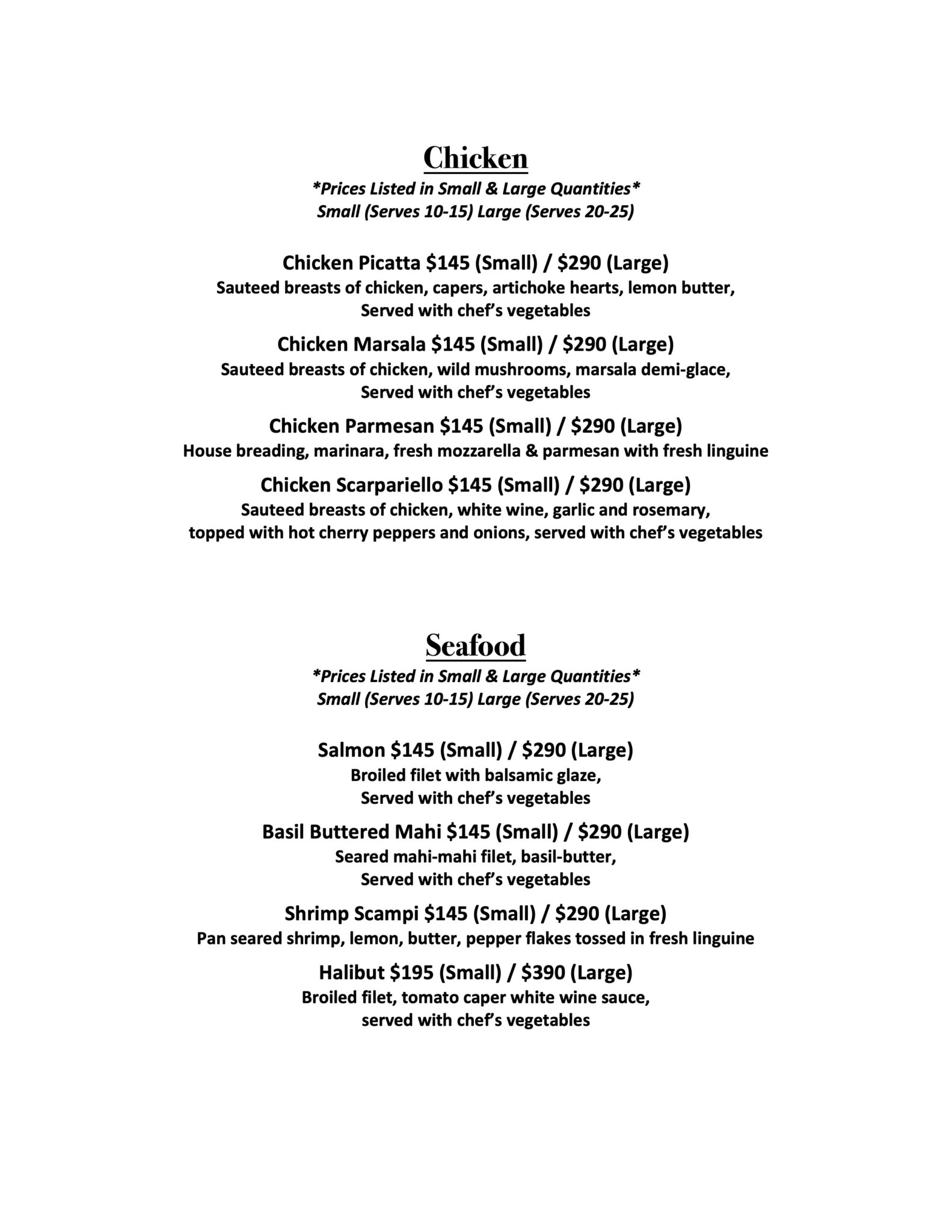 Menus | D'Marcos Italian Restaurant and Wine Bar